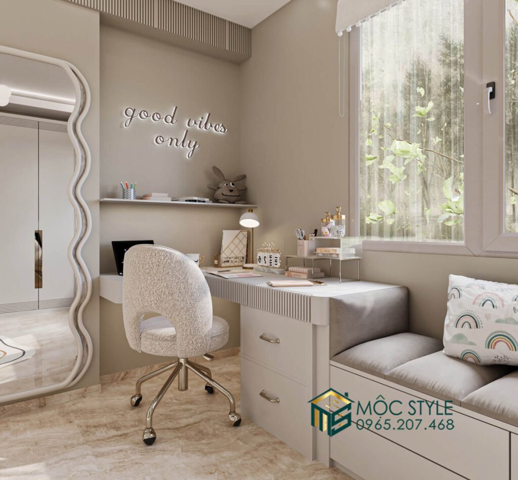 Thiết kế phòng ngủ PN19 cho bạn nữ hiện đại - Nội thất Mộc Style